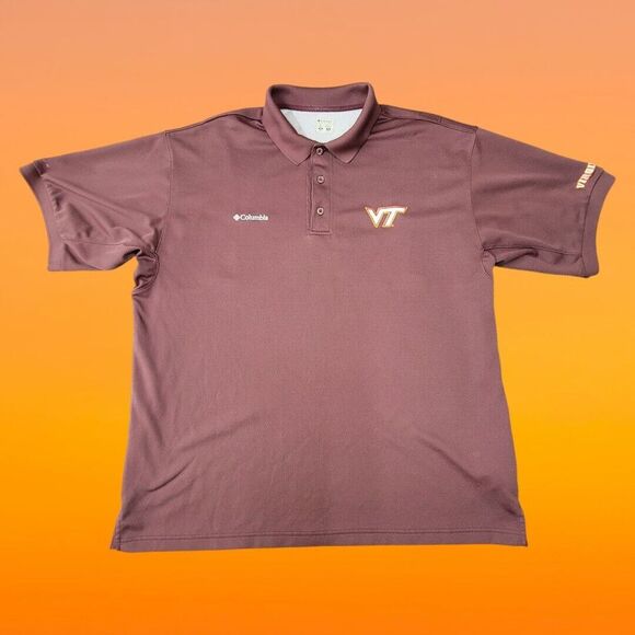 Columbia | Shirts | Virginia Tech Columbia Pfg Vented Polo Shirt Mens ...